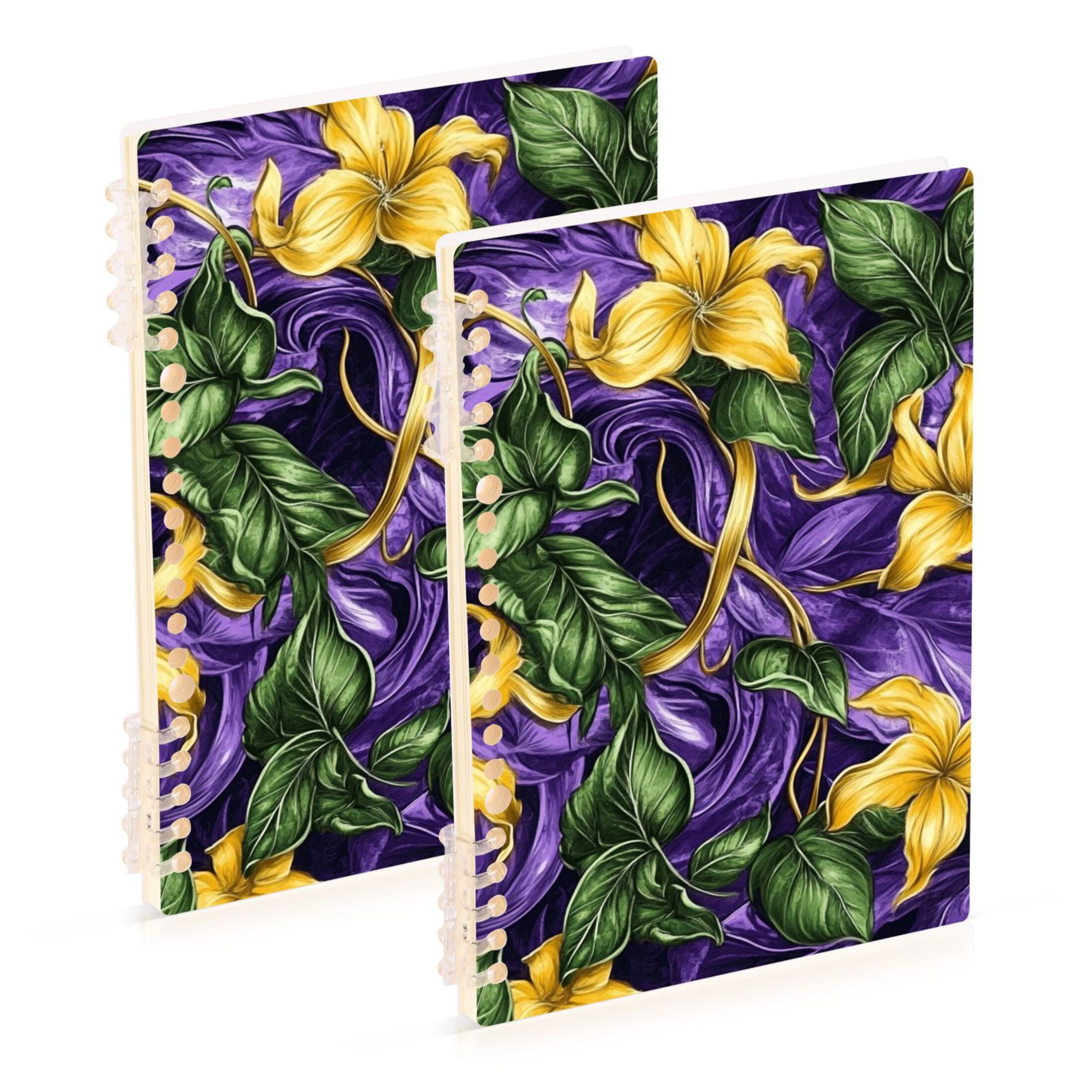 Yellow Flowers and Green Leaves Of Wisteria Lined Spiral Journal ...