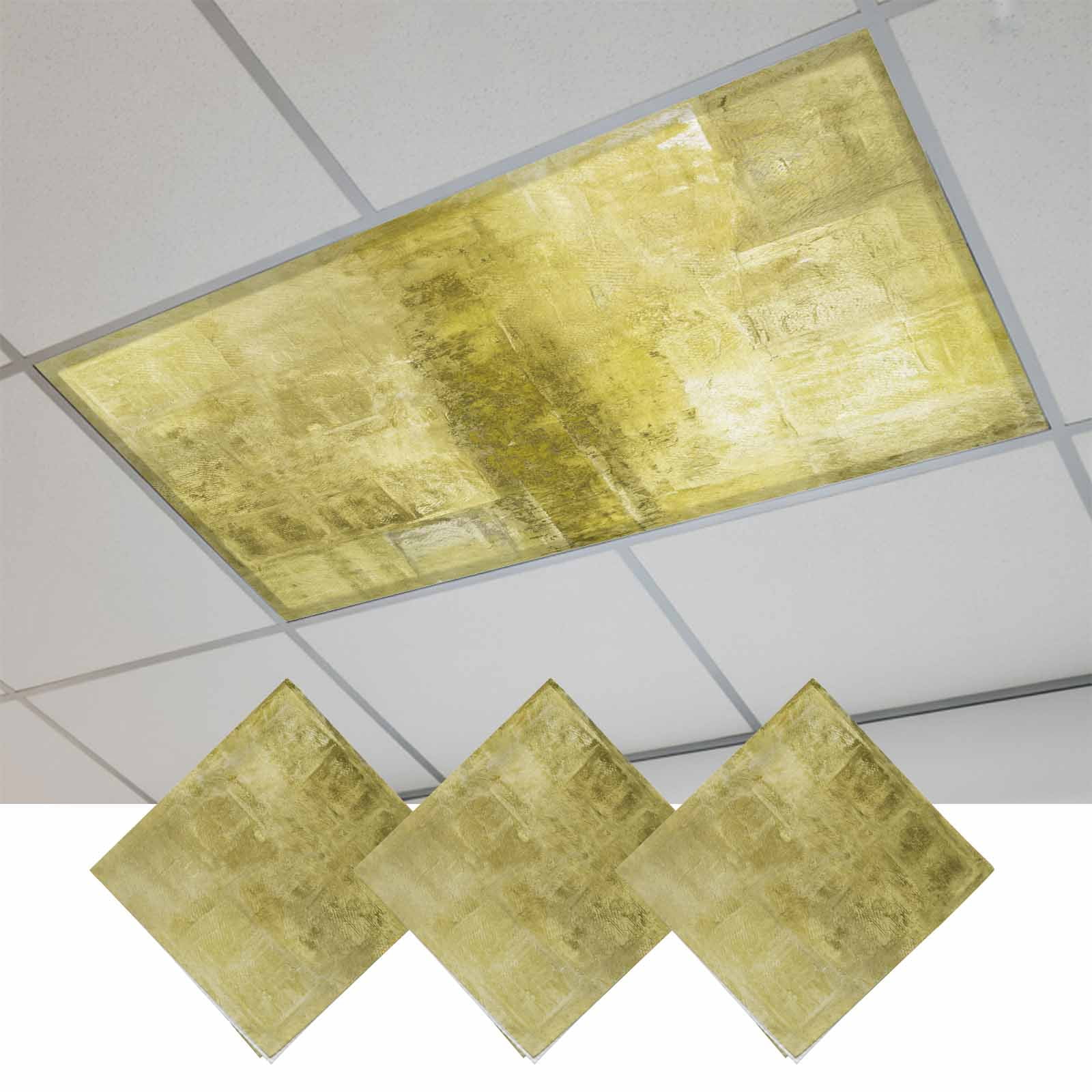 Yellow Fluorescent Light Covers, Retro Oil Painting Modern Abstract Art ...