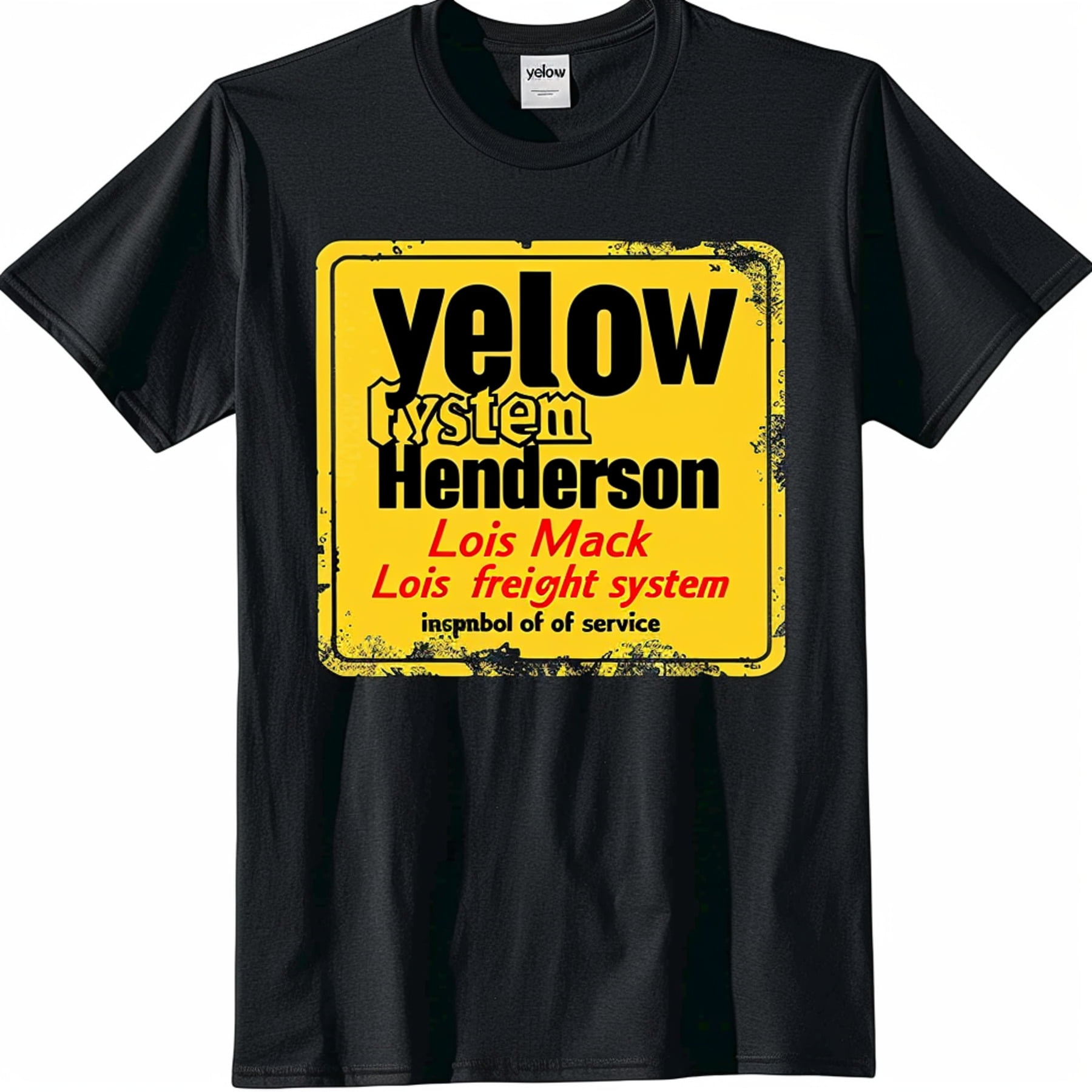 Yellow Freight System Logo Black T Shirt Vintage Lois Inspired Design ...