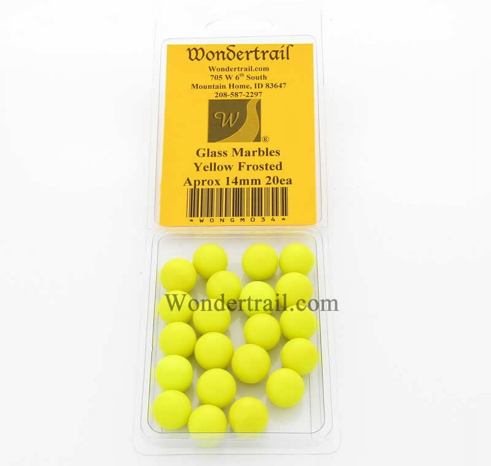 Yellow Frosted Marbels 14mm Glass Marbles Pack of 20 Wondertrail ...