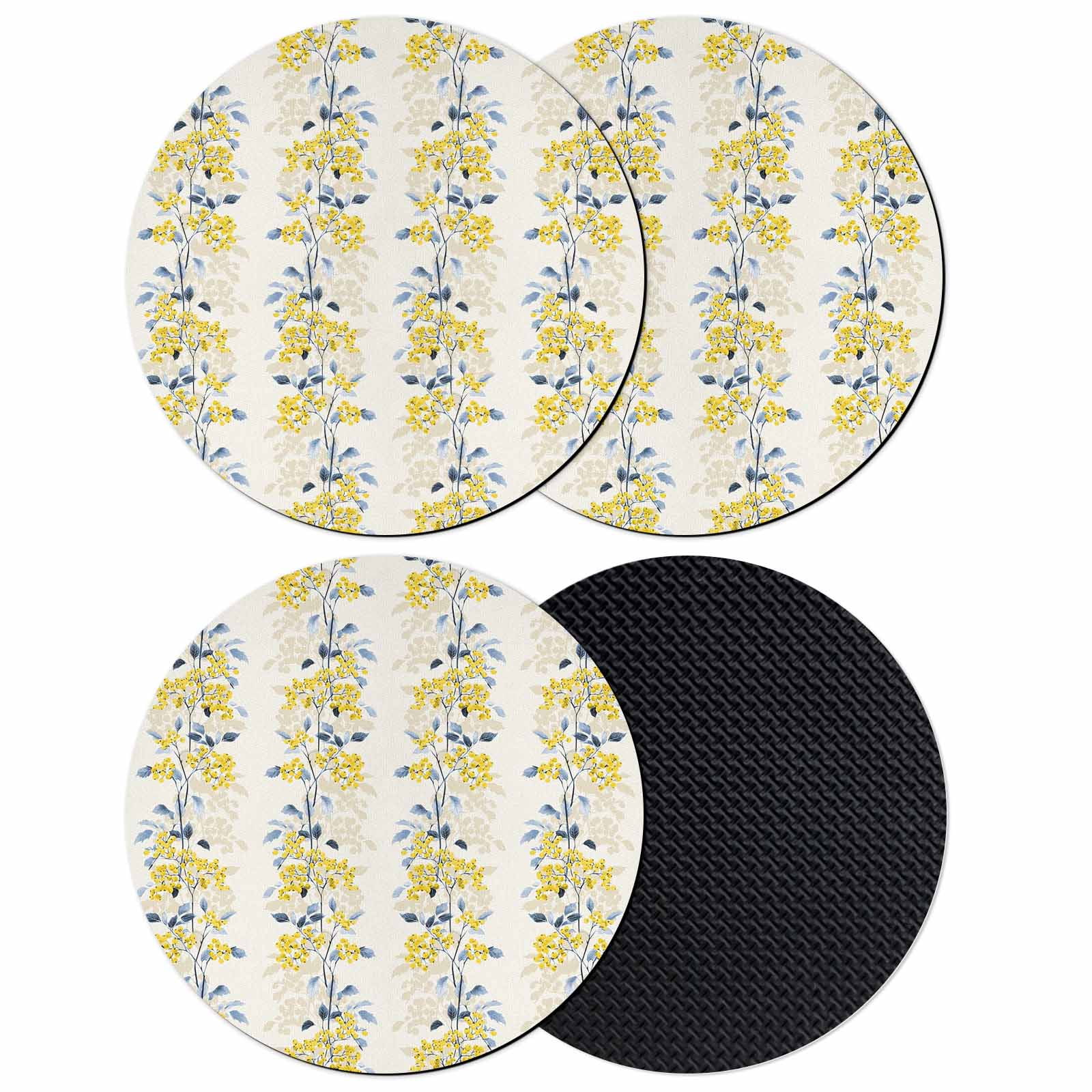 Yellow Fruit Coasters Set of 4, Soft Absorbent Coasters for Drinks ...