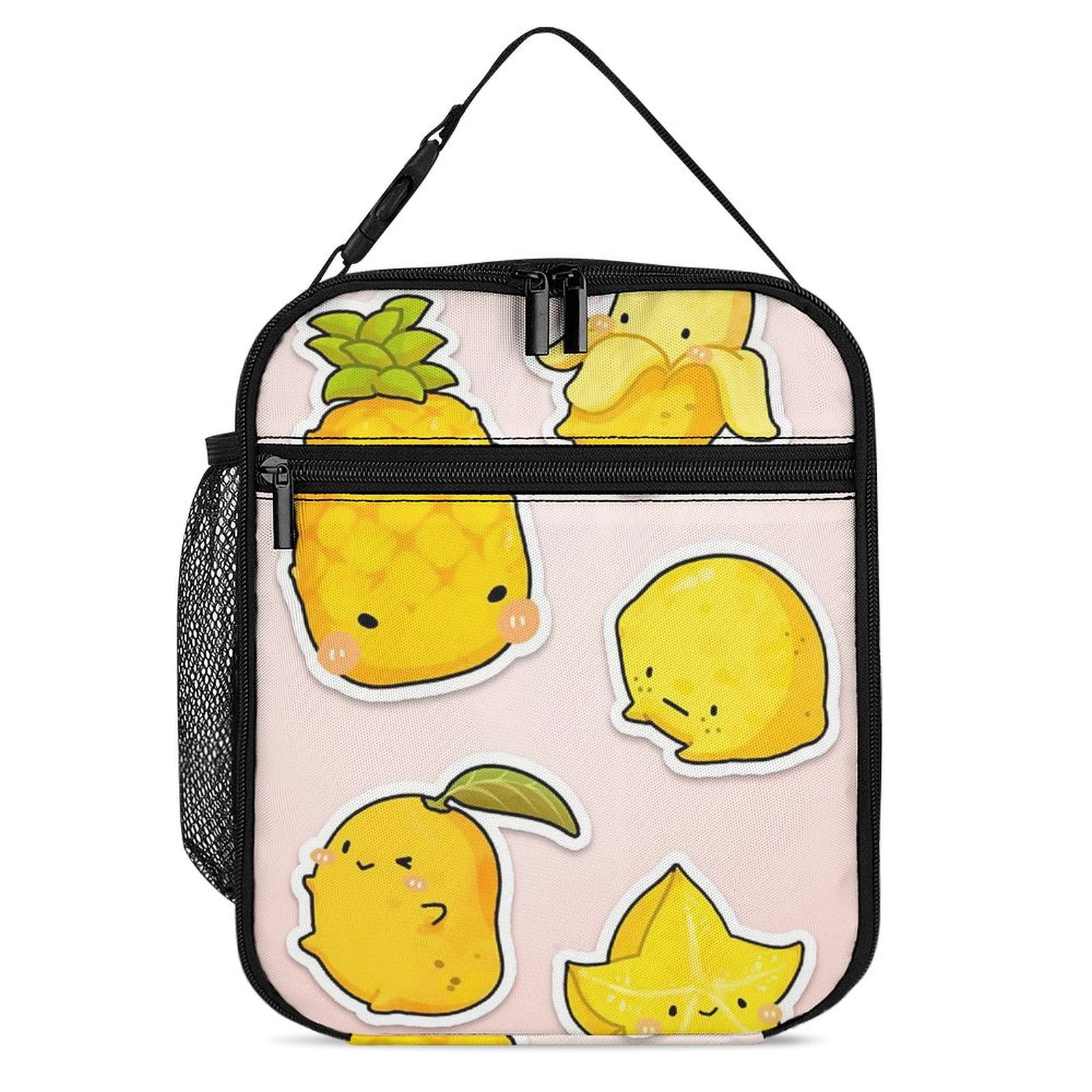 Yellow Fruits Portable Insulated Lunch Bag Box Cooler Bag Leakproof ...