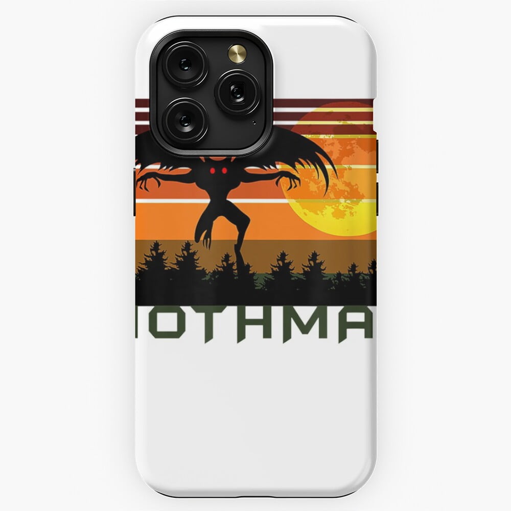 Yellow Full Moon Red Eyed Mothman Design iPhone Case 17 through 11 Pro ...