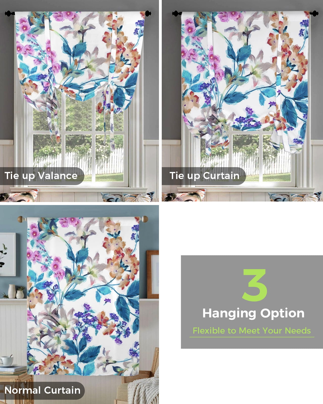 Yellow Geometric Floral Texture Window Curtain for Living Room Home r Blinds Drapes Kitchen Tie ...