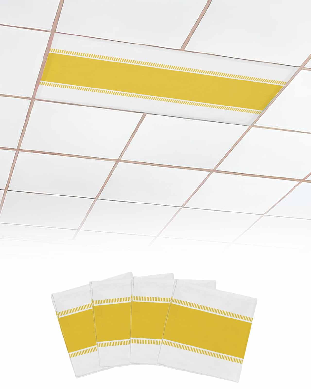 Yellow Geometric Fluorescent Light Covers for Ceiling Lights 4x2 feet,4 ...