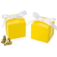 Yellow Gift Candy Box Bulk 2x2x2 inches with White Ribbon Party Favor ...