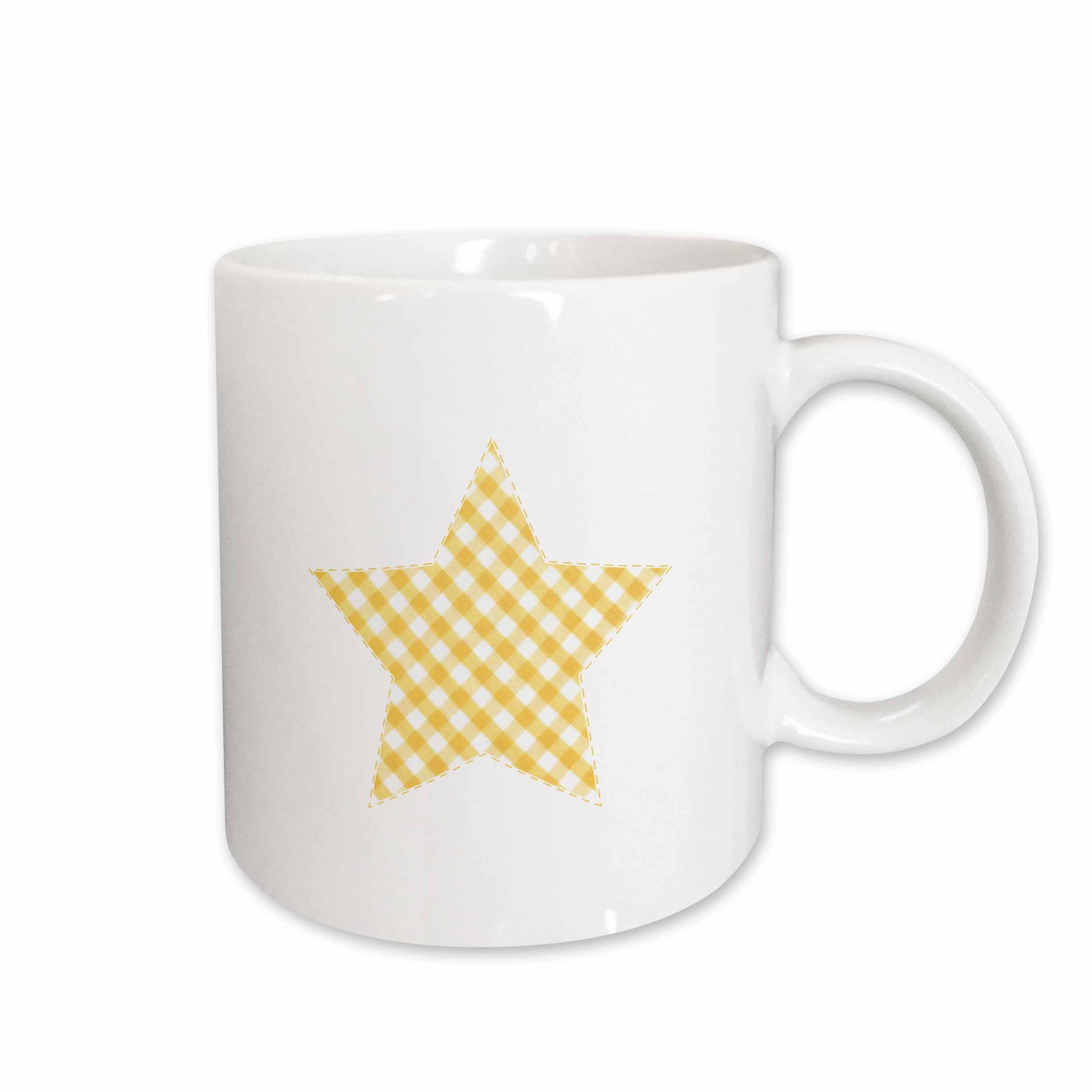 Yellow Gingham Star. Cute star shape with rustic country check pattern ...