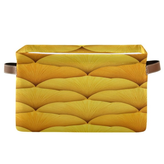 Yellow Ginkgo Leaves Square Storage Bins with Handles Collapsible ...