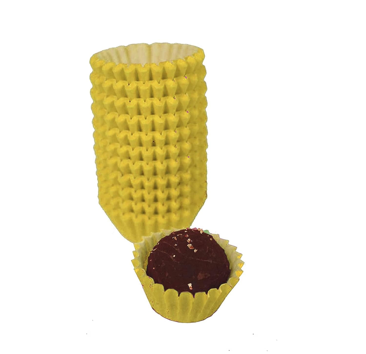 Yellow Glassine Chocolate Candy Making Wrapper Paper Cups - #4 - 1'' x ...