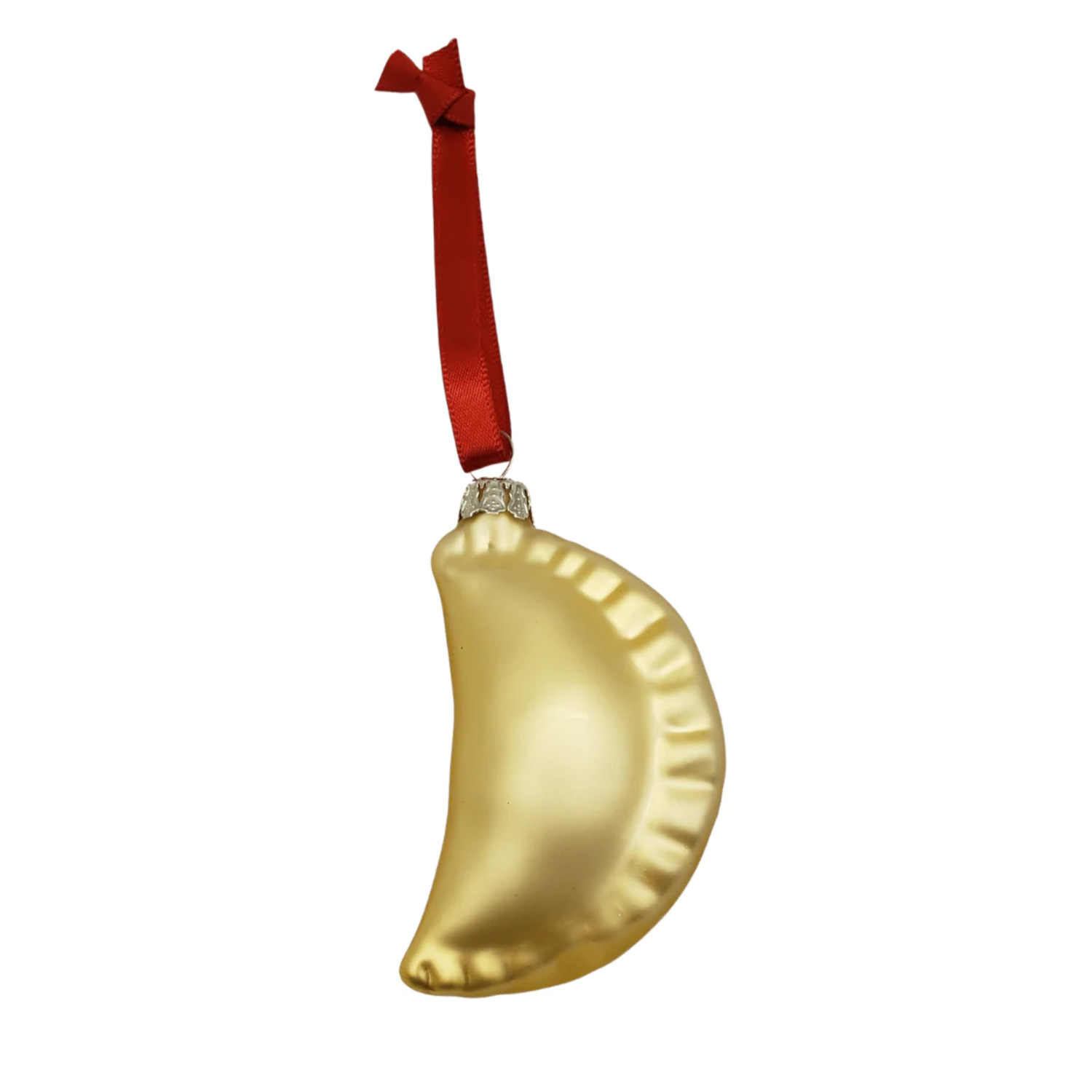 Yellow Gold Glass Pierogi Shaped Christmas Ornament - Walmart.com