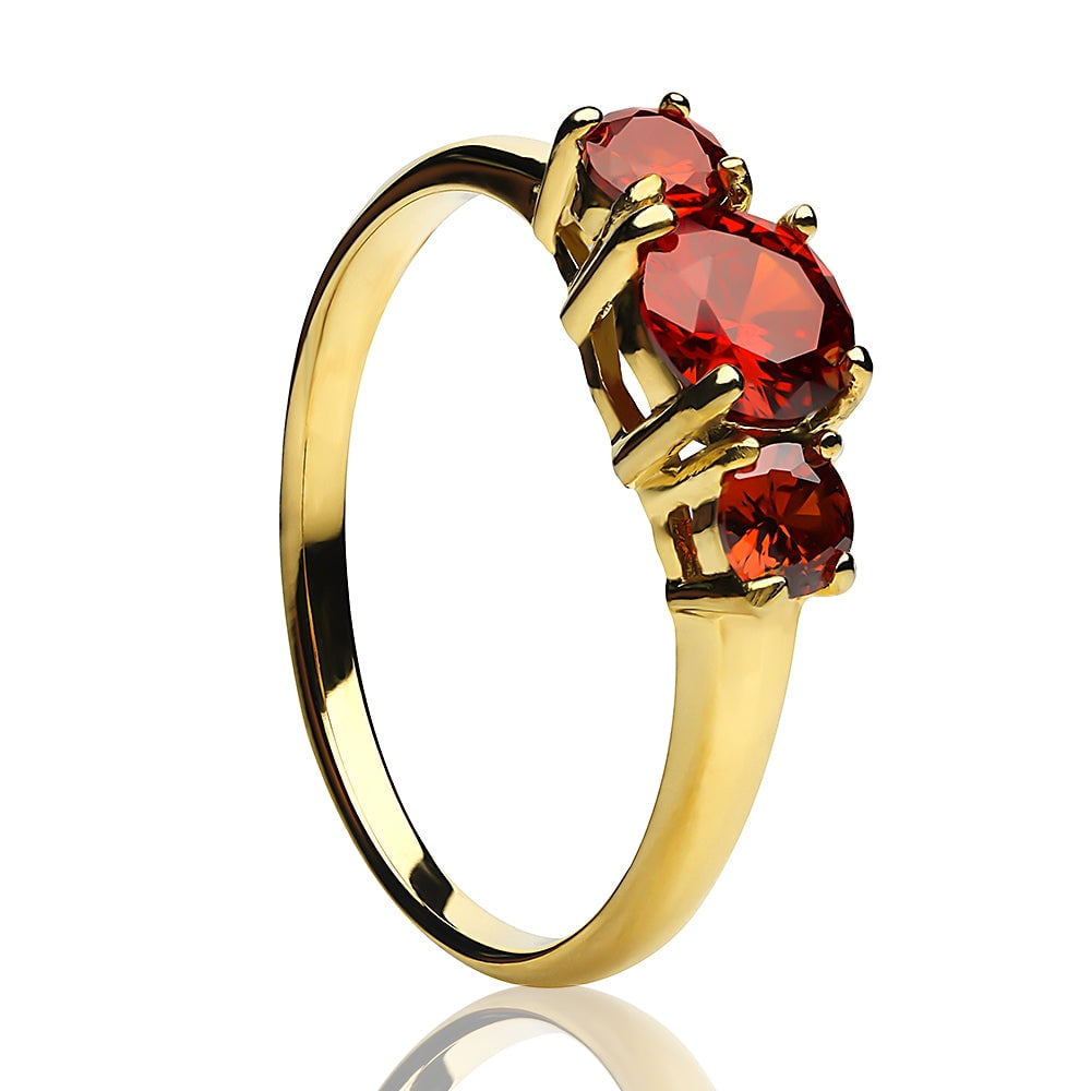 Yellow Gold Solitaire Ring - Ruby Wedding Ring - Anniversary Ring ...