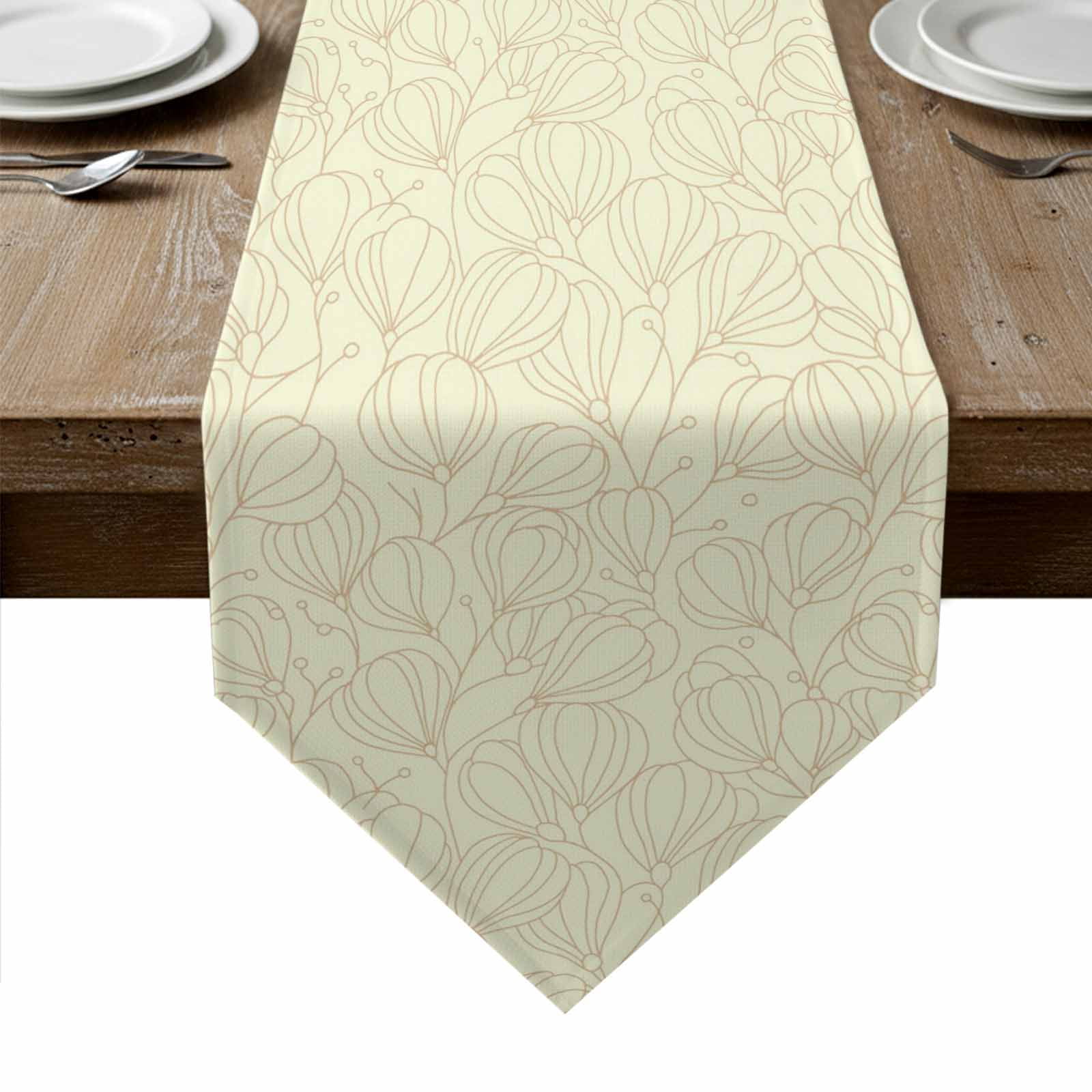 Yellow-Golden Line Table Runner Linen Burlap Table Runner 36 Inches ...