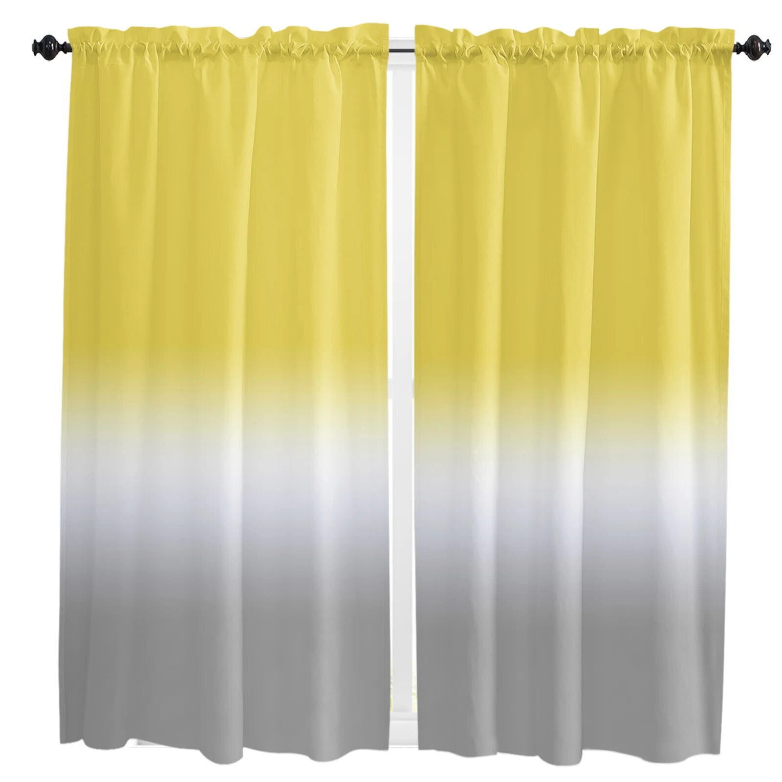 Yellow Gradient Popular Color Curtain Home ration Living Room Short ...