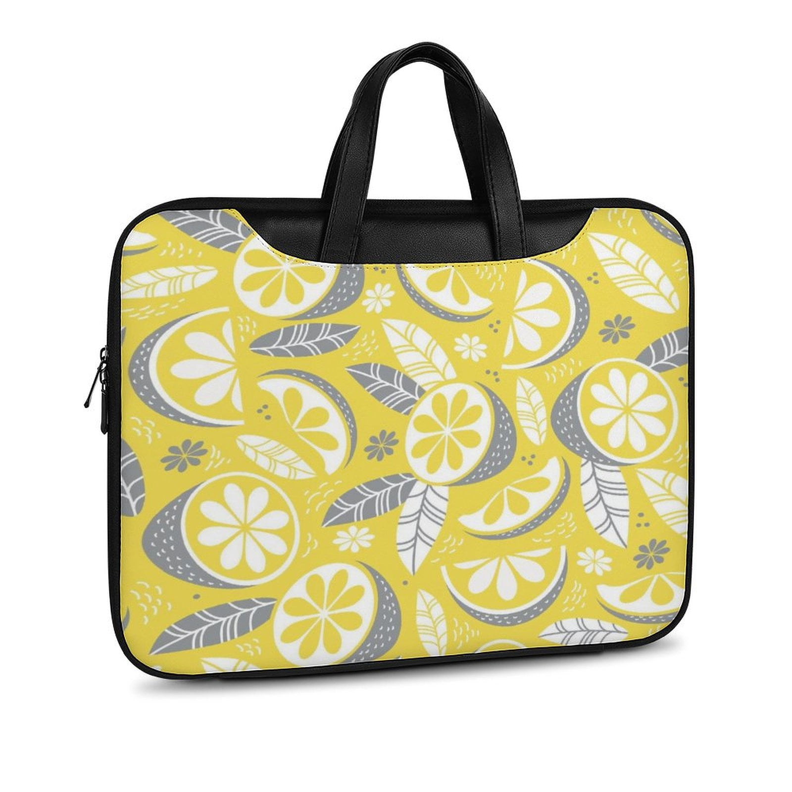 Yellow Gray Color Citrus Fruits, Leaves And Branches PU Leather Laptop ...
