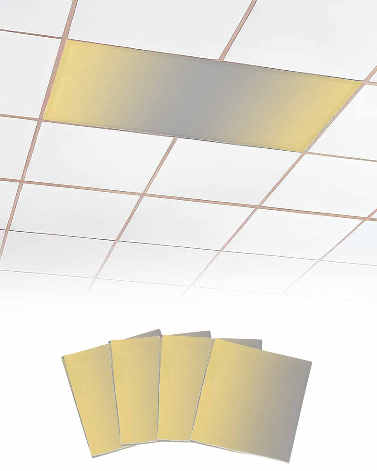 Yellow Gray Ombre Fluorescent Light Covers for Ceiling Lights 4x2 feet ...