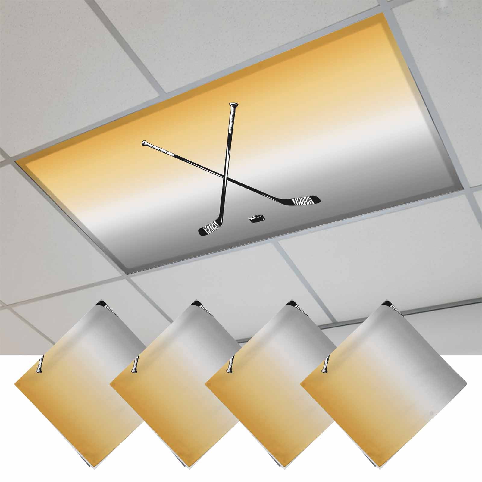 Yellow Gray Ombre Magnetic Fluorescent Light Covers for Ceiling Lights ...