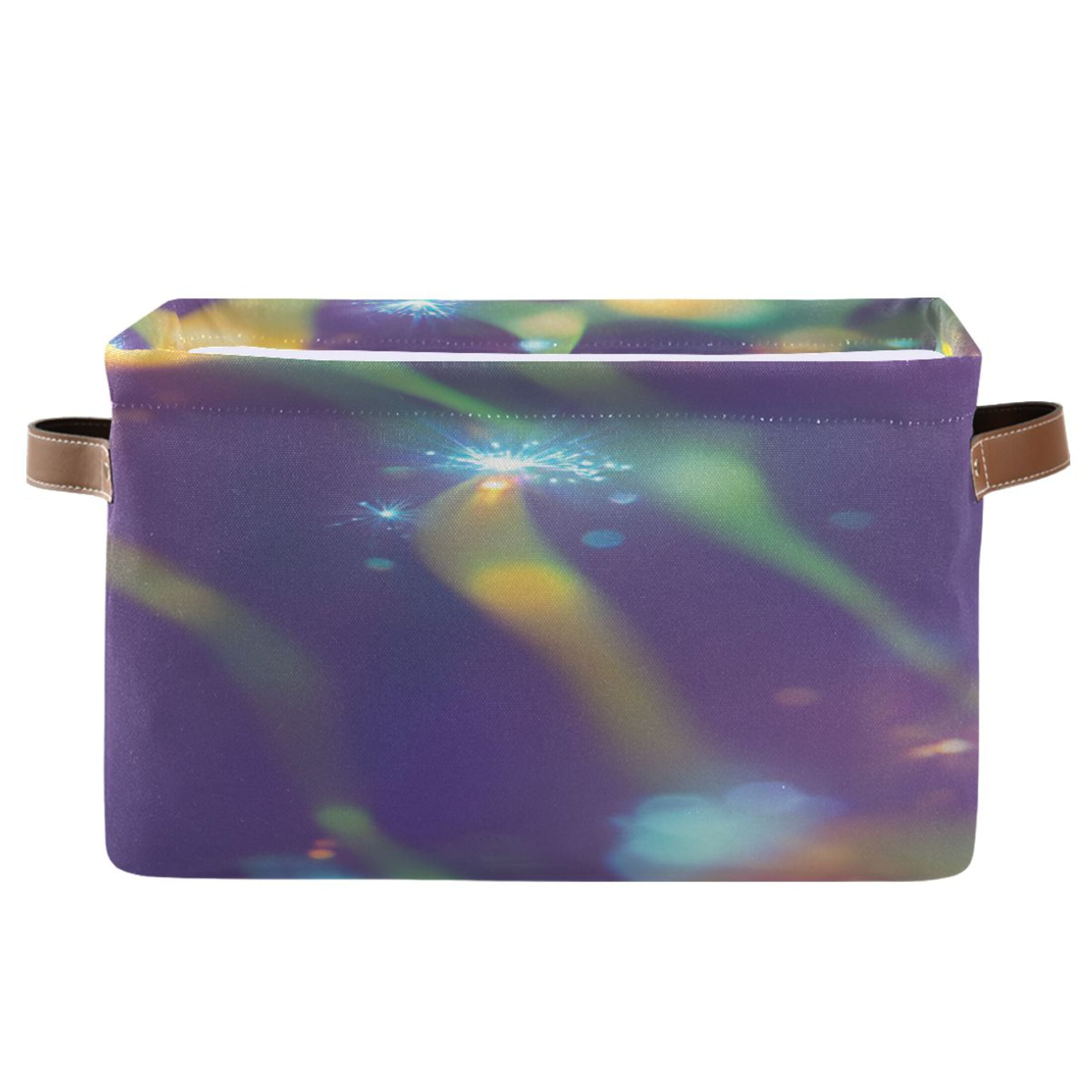 Yellow and Green Glowing Foldable Storage Basket,Canvas Fabric Foldable ...