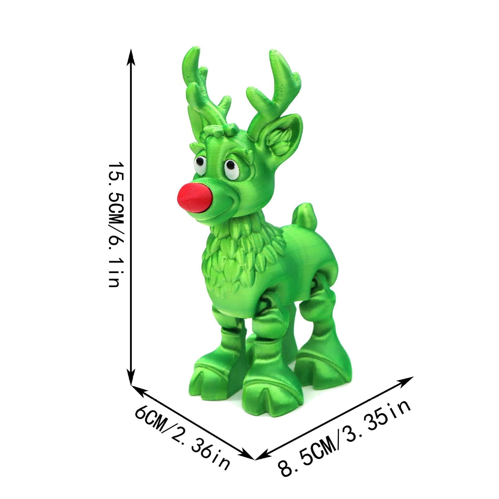 Yellow Green Gradient Christmas Reindeer Statue, Sleigh Deer Model for ...