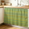 Yellow Green Strriped Cabinet Curtain 28"W x 51"L, Farmhouse Thine Line ...