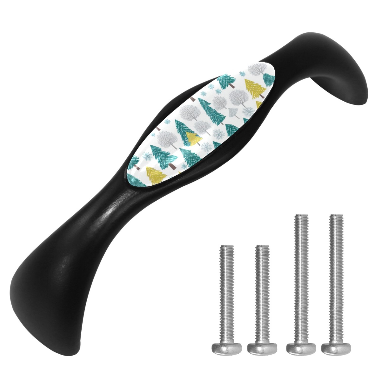 Yellow Green Trees Kitchen Cabinet Pull Knobs Drawer Hardware Handles ...