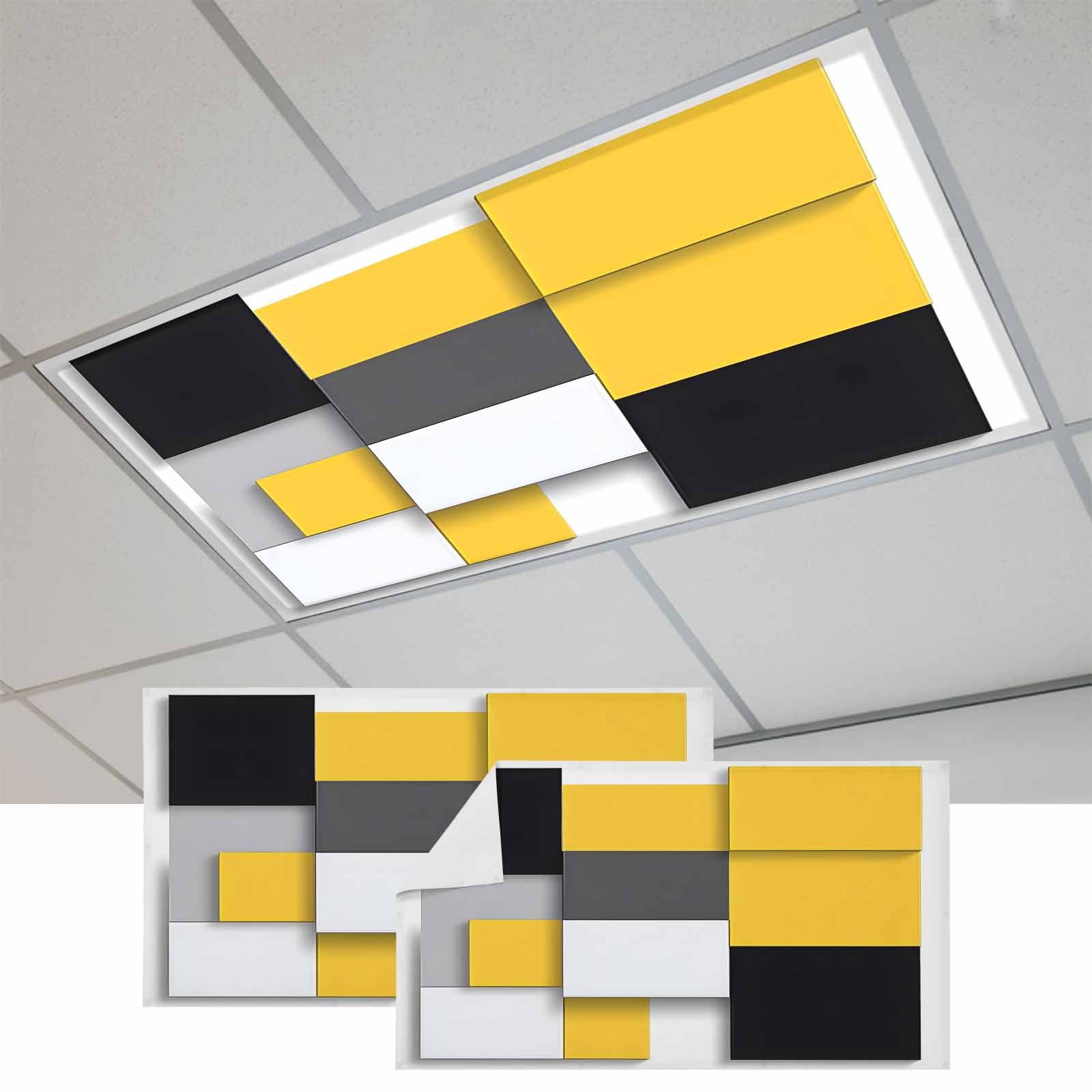 Yellow Grey Black Magnetic Fluorescent Light Covers for Ceiling Lights ...