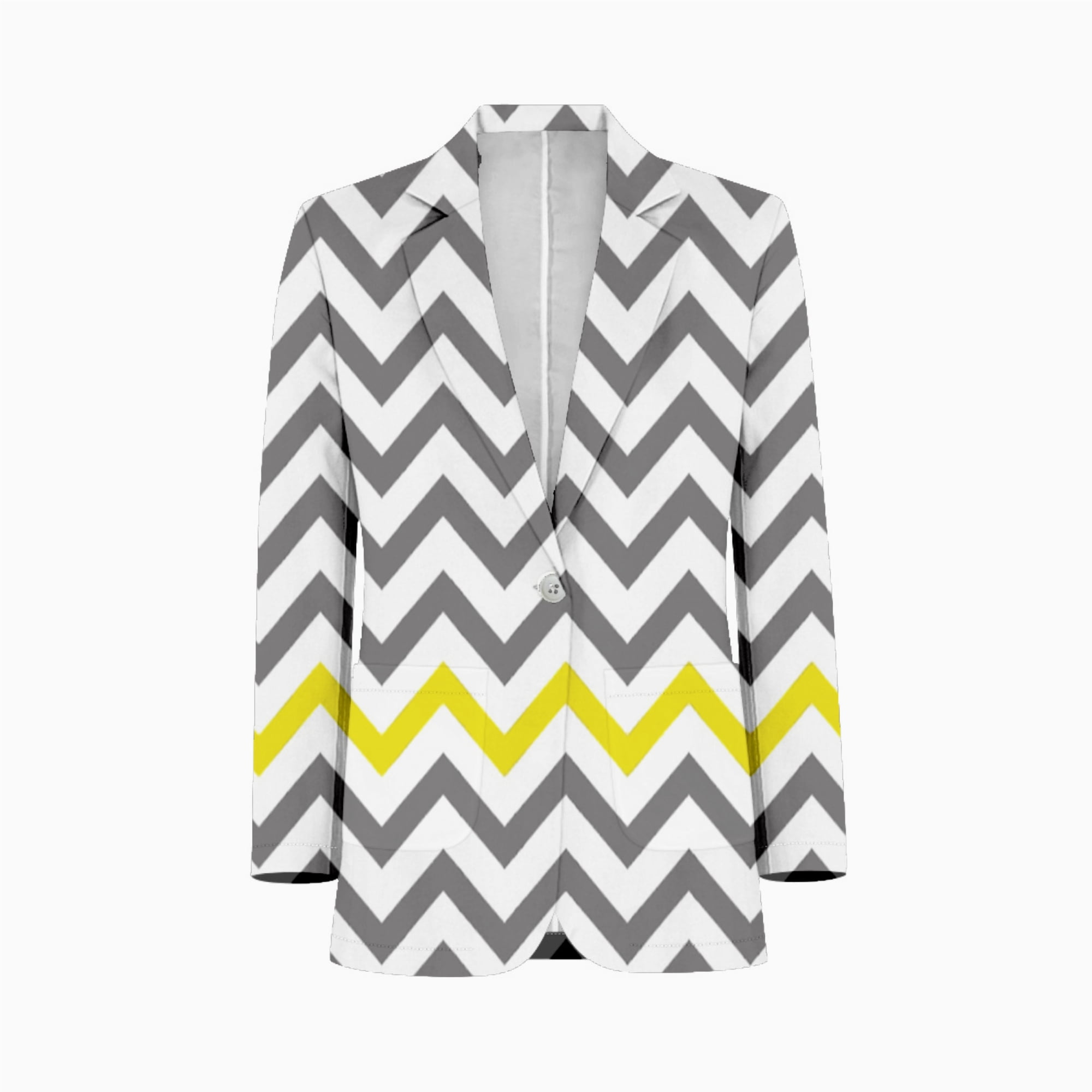 Yellow Grey Chevron Pattern Mens Suits Shawl Collar Slim Fit Suit Mens ...