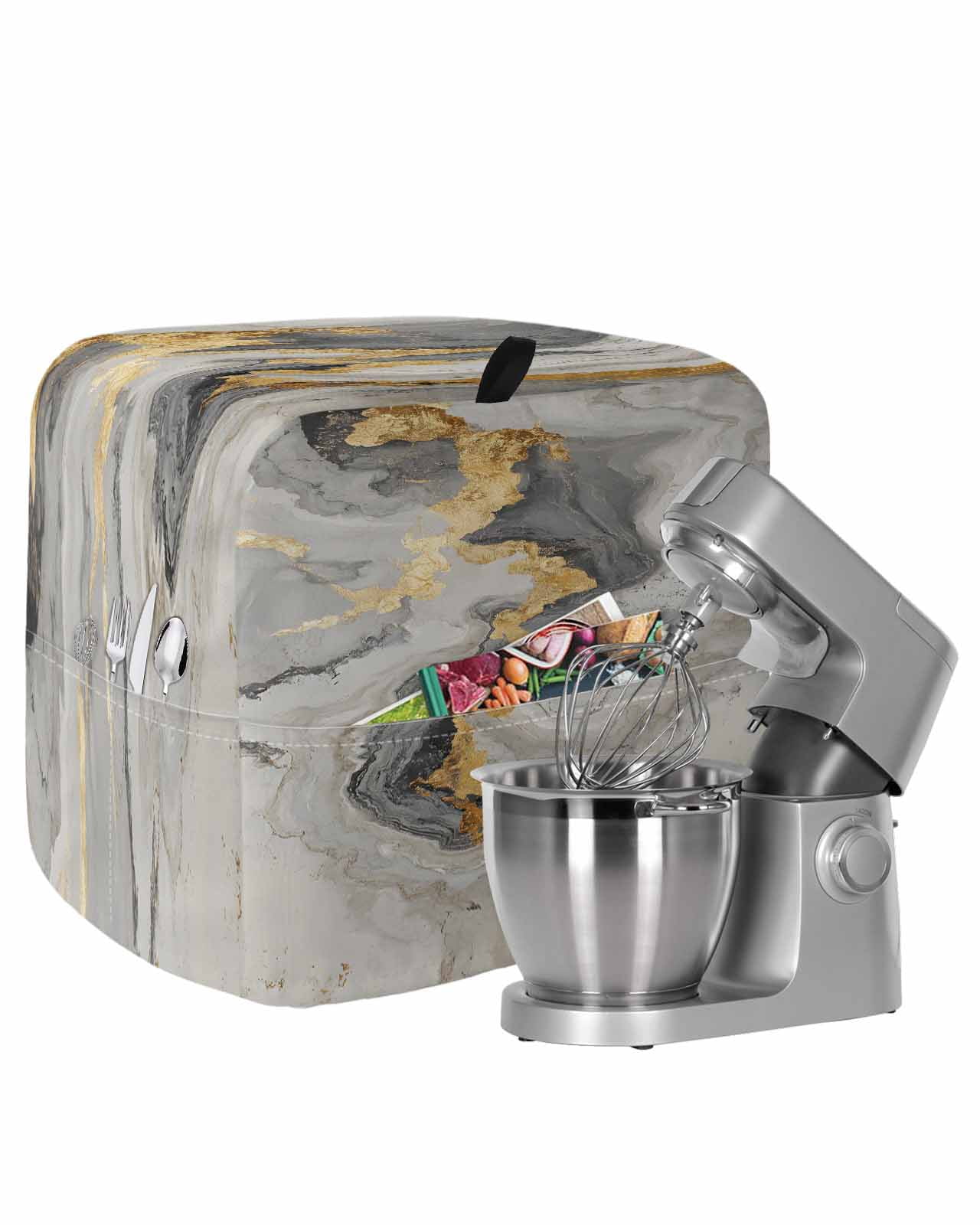 Yellow Grey Ombre Stand Mixer Dust Cover with Storage Pocket & Handles ...