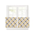 Yellow Grey Retro Moroccan Pattern Short Blackout Curtains 30 Inch Long ...