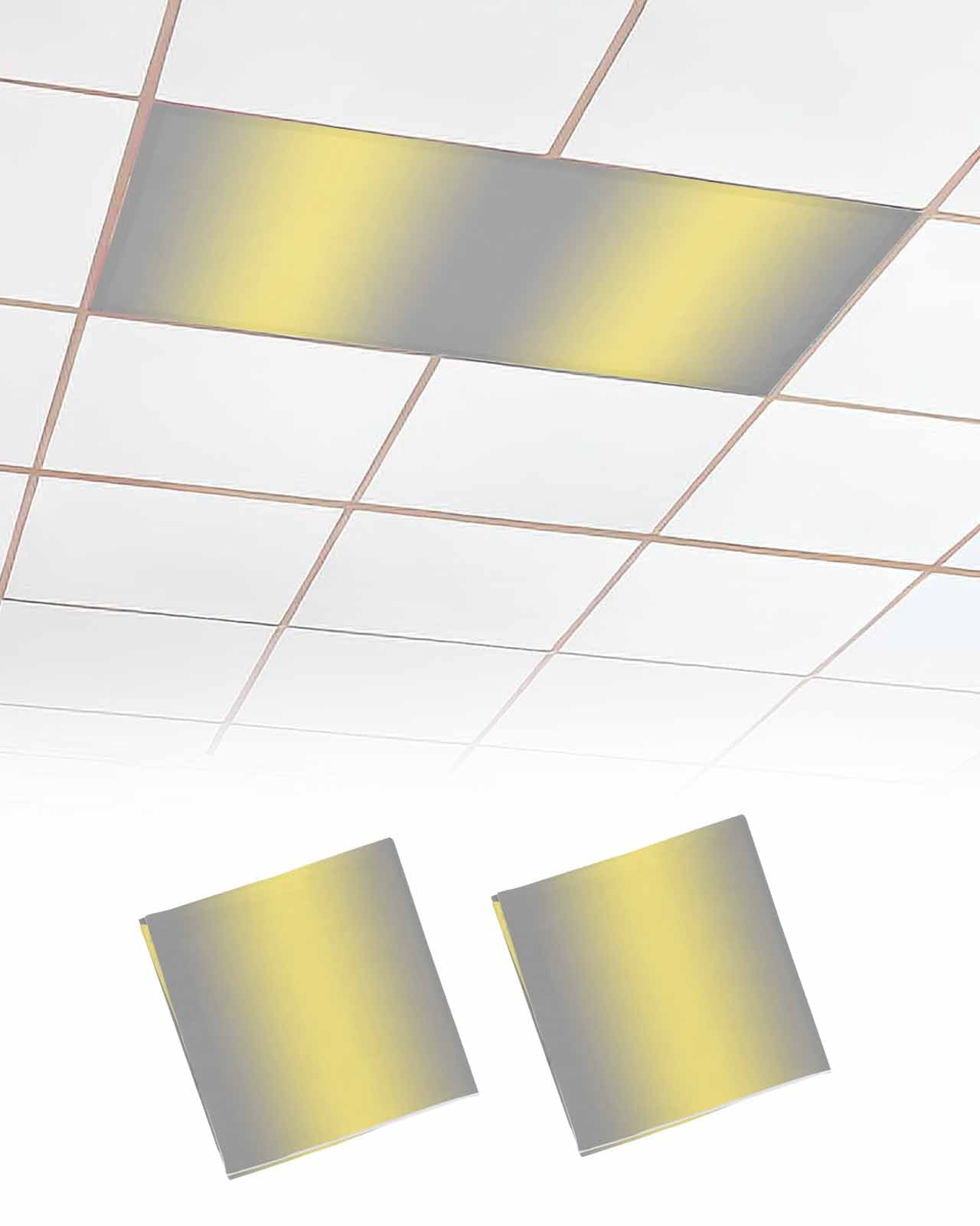 Yellow Grey Stripes Fluorescent Light Covers for Ceiling Lights 4x2 ...