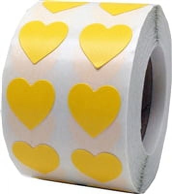 Yellow Heart Stickers, 0.5 Inch Wide, 1000 Labels on a Roll - Walmart.com