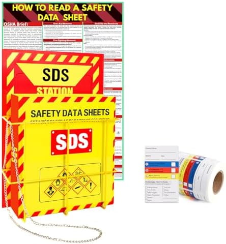 Yellow Heavy Duty 3 Inch Material Safety Data Sheet 3 Ring Binder with ...