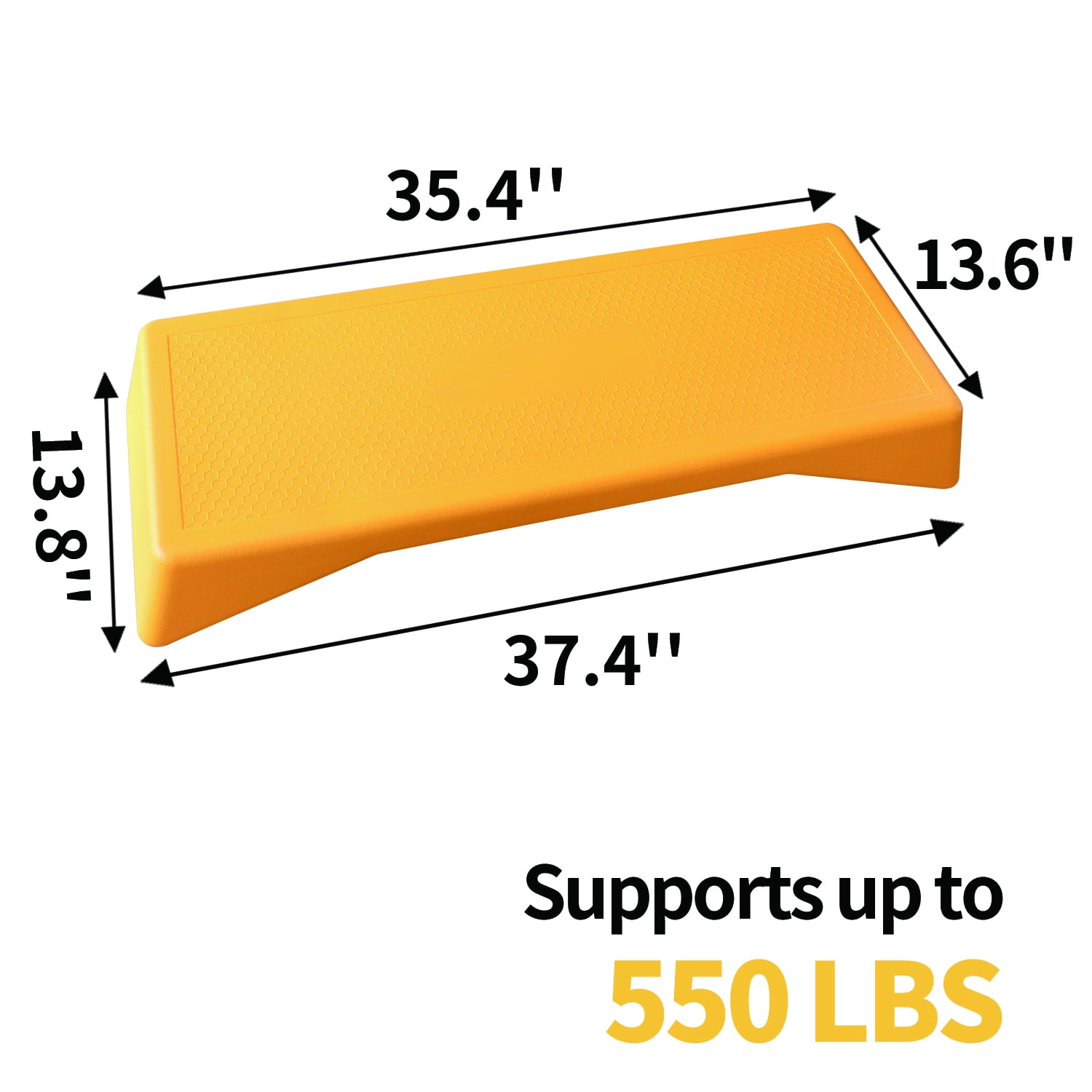 Yellow Height-Adjustable Aerobic Step Platform for Fitness Training ...