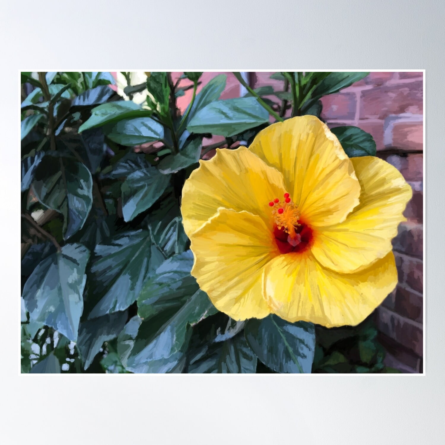 Yellow Hibiscus Poster Wall Art, Modern Wall Decor, 8x12 UNFRAMED ...