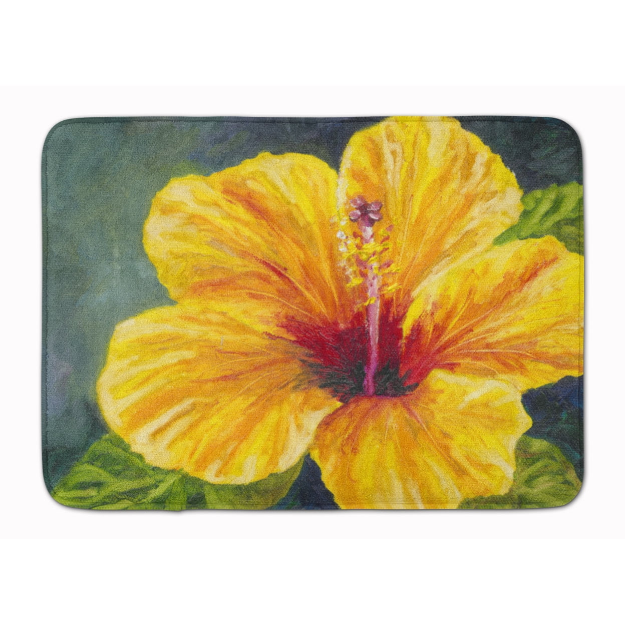 Yellow Hibiscus by Malenda Trick Machine Washable Memory Foam Mat - Walmart.com