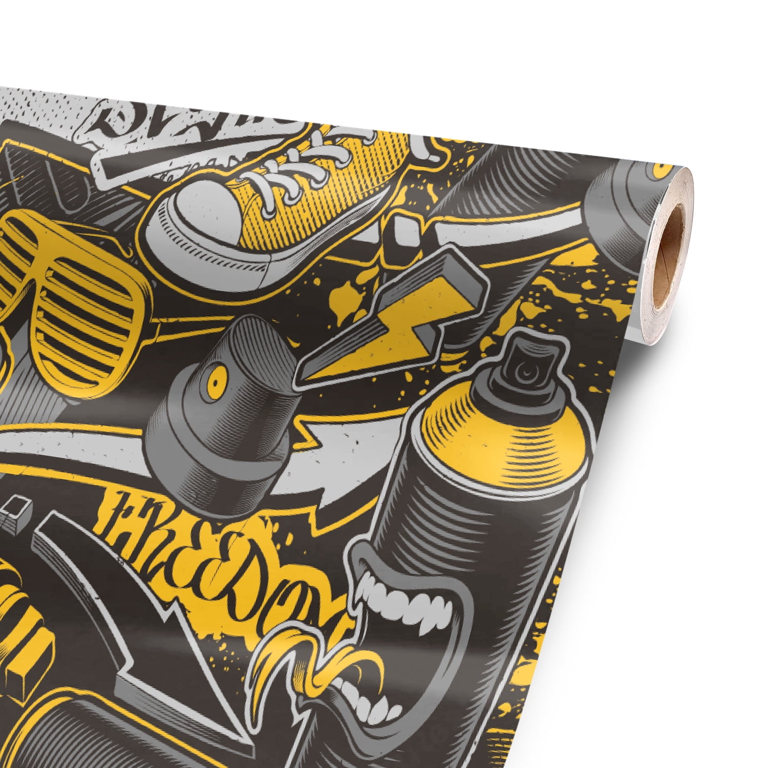 Yellow Hip Hop 48” x 52” Vinyl Wrap Sheet for large or custom items ...