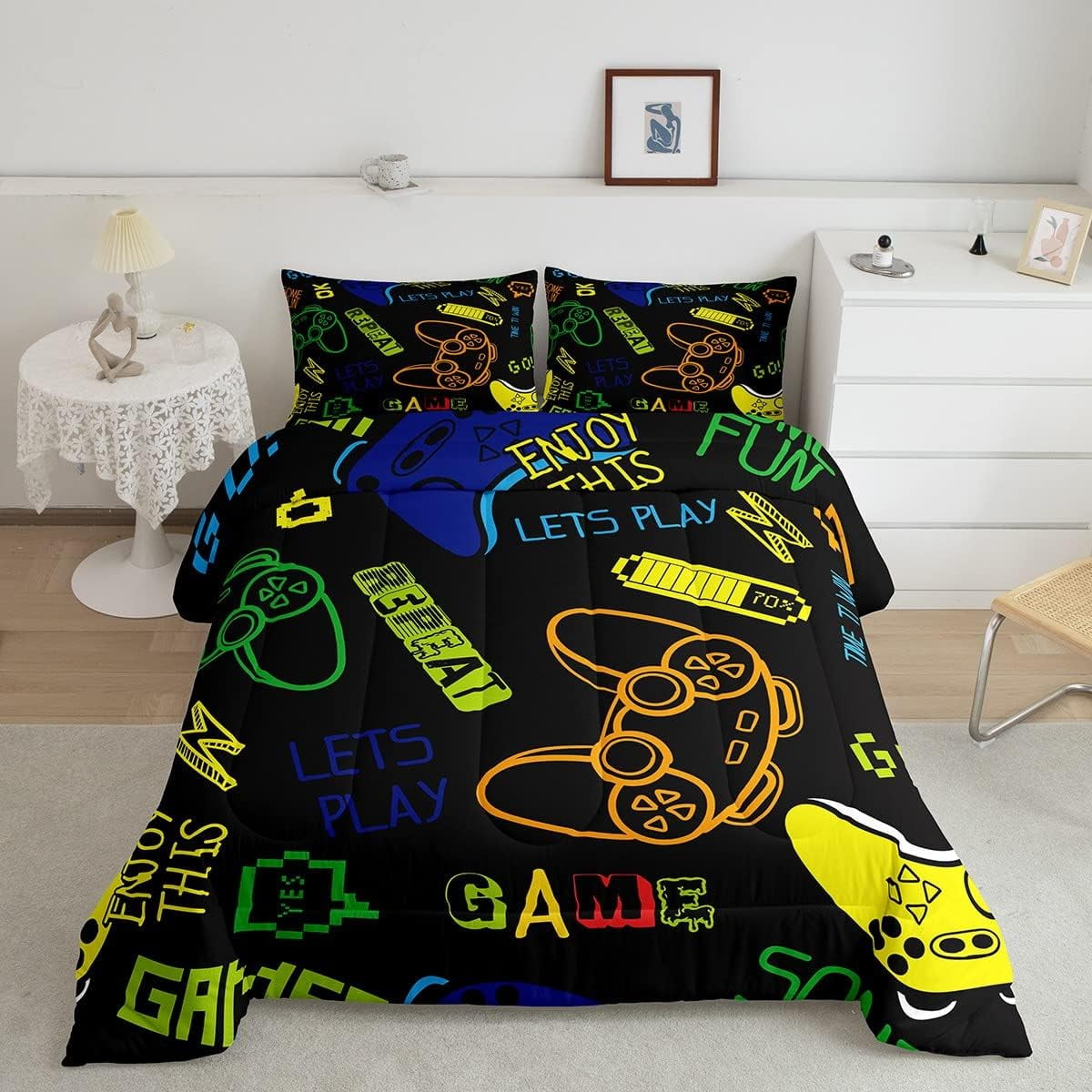 Yellow Honeycomb Comforter Set Cute Bee Bedding Set Full Wild Animal ...
