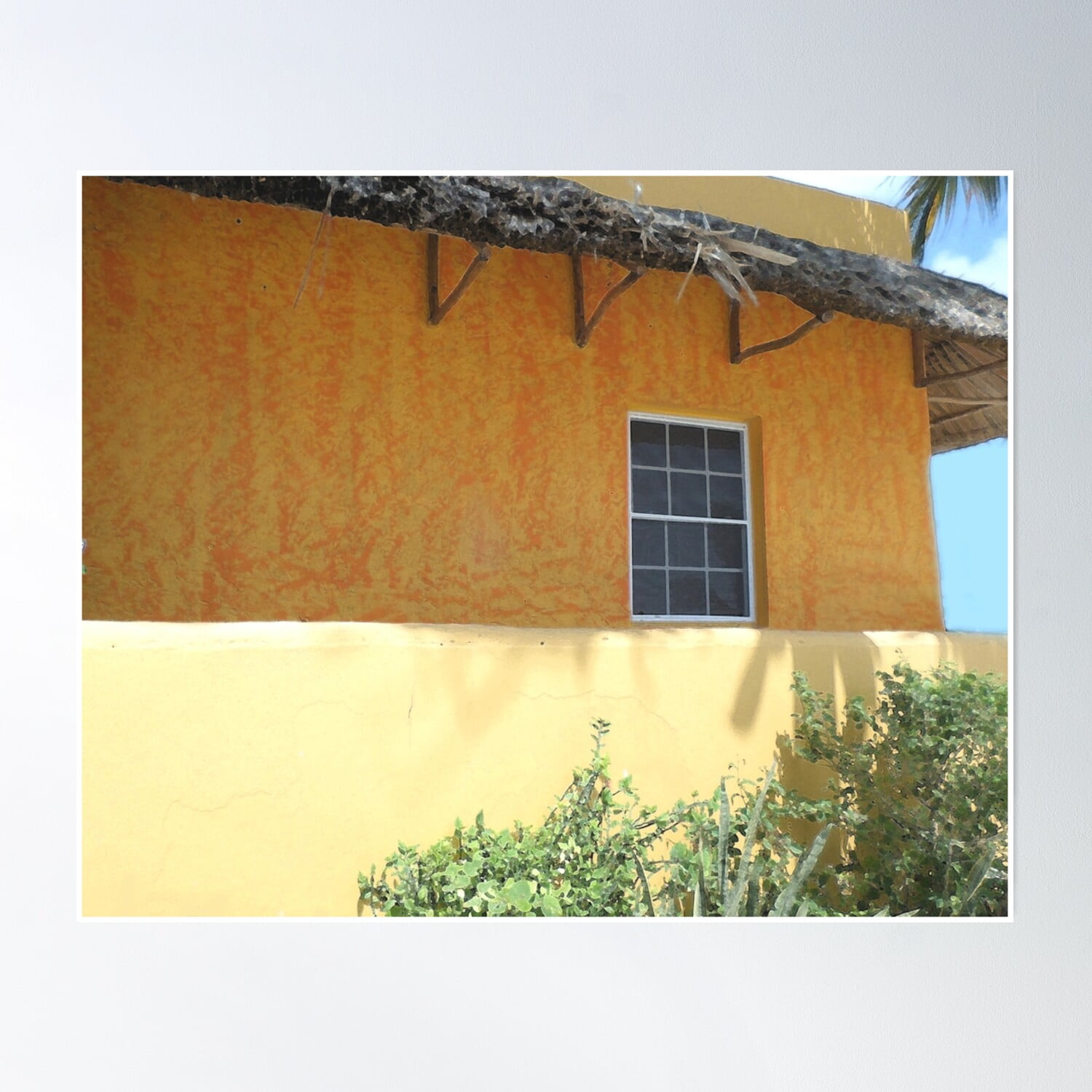 Yellow House In Belize Poster Wall Art, Modern Wall Decor, 24x24 ...