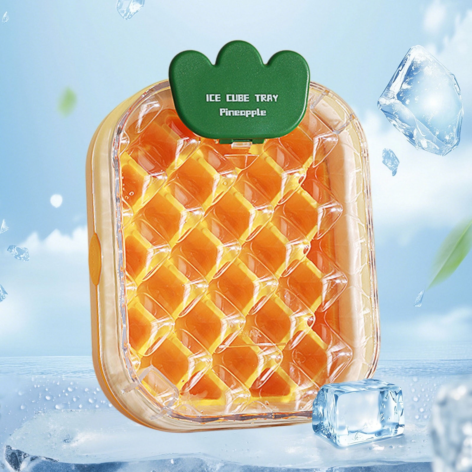Yellow Ice Maker Household Pineapple Ice Mold Food Grade Refrigerator ...