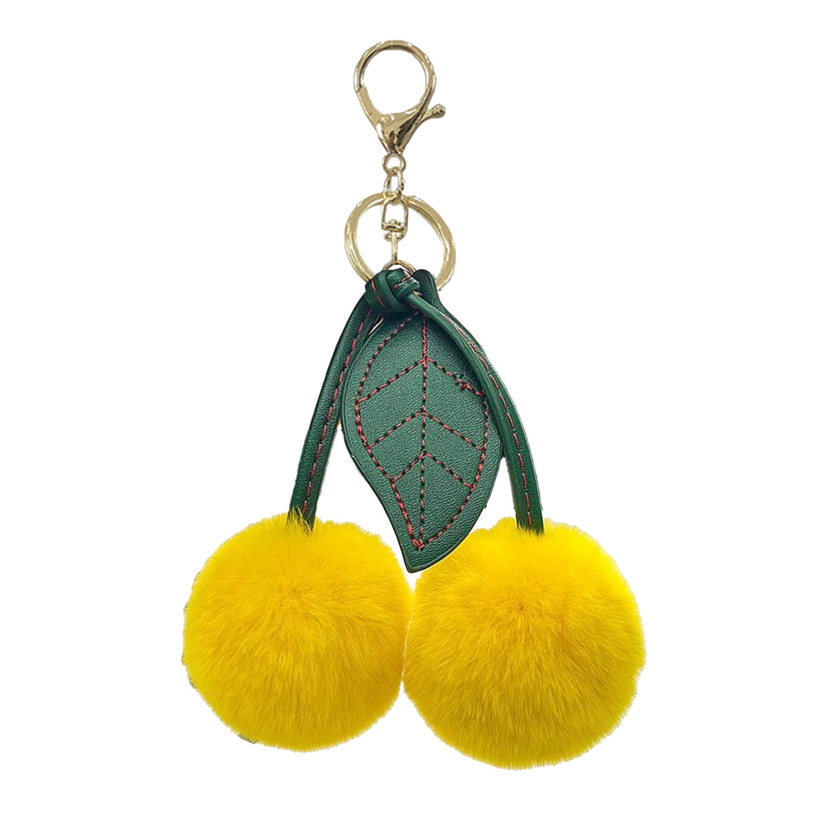 Yellow Imitation Rabbits Hair Furry Simulation Cherries Pendant ...