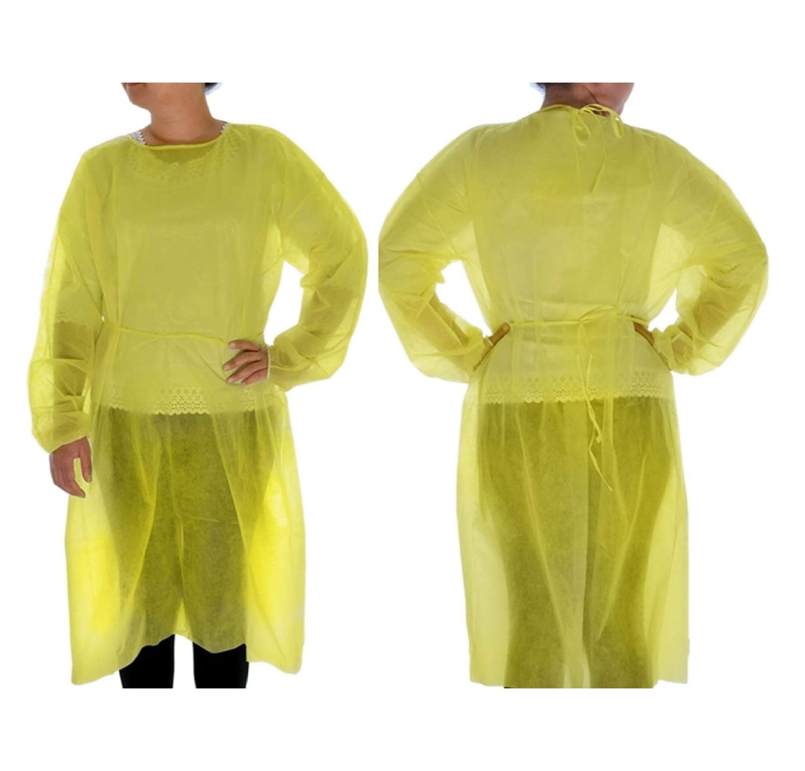 Yellow Isolation Gown – 50 Count of Disposable Medical Gowns, Blue ...