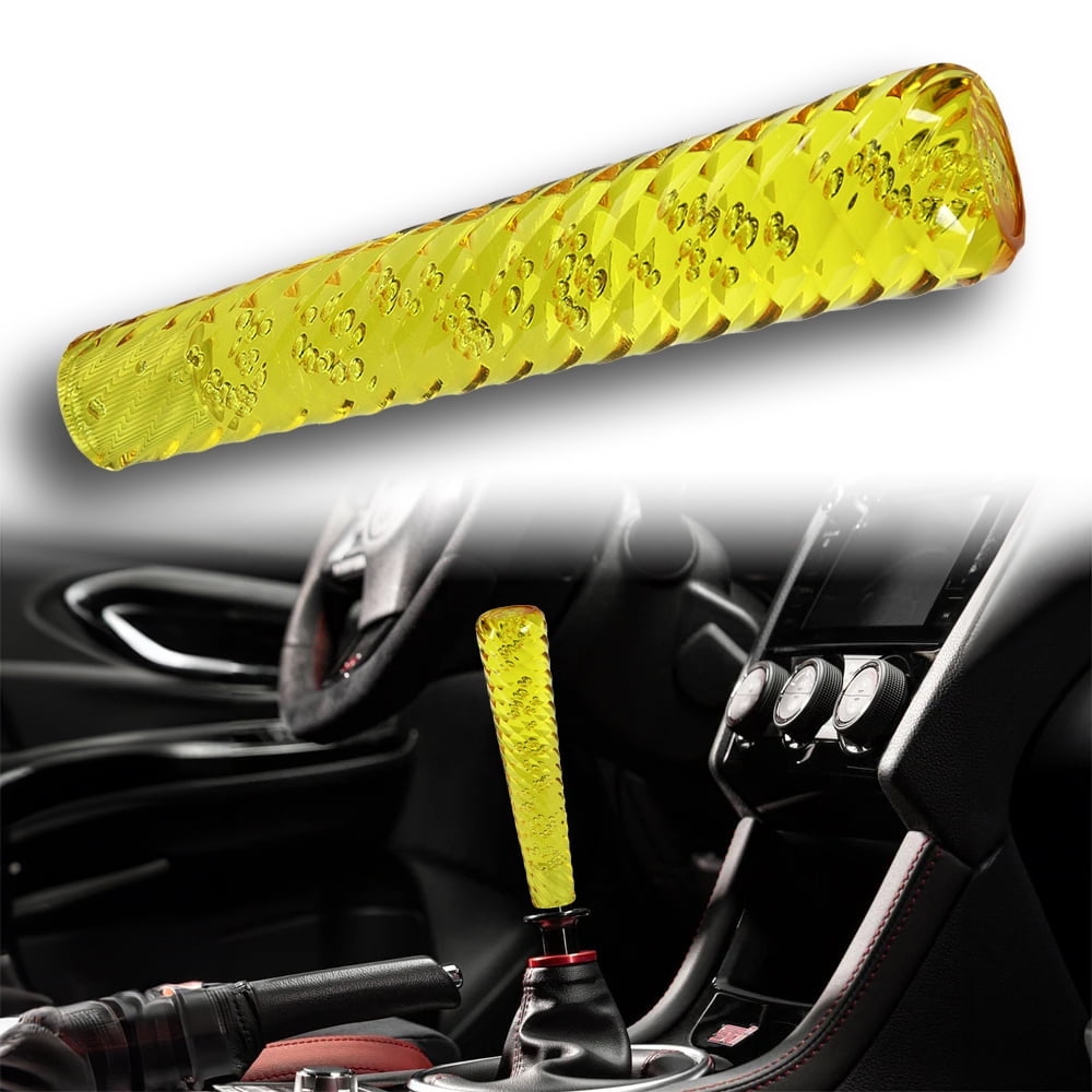 Yellow JDM Spiral Crystal VIP Style Manual Bubble Shifter Shift Knob ...
