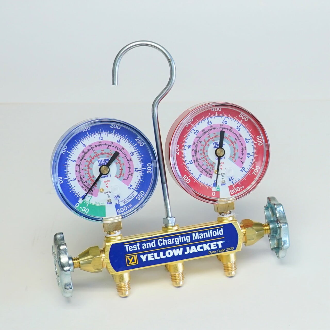 Yellow Jacket 42021 Series 41 Manifold, 3-1/8' Gauges, 1% Accuracy, R32 ...