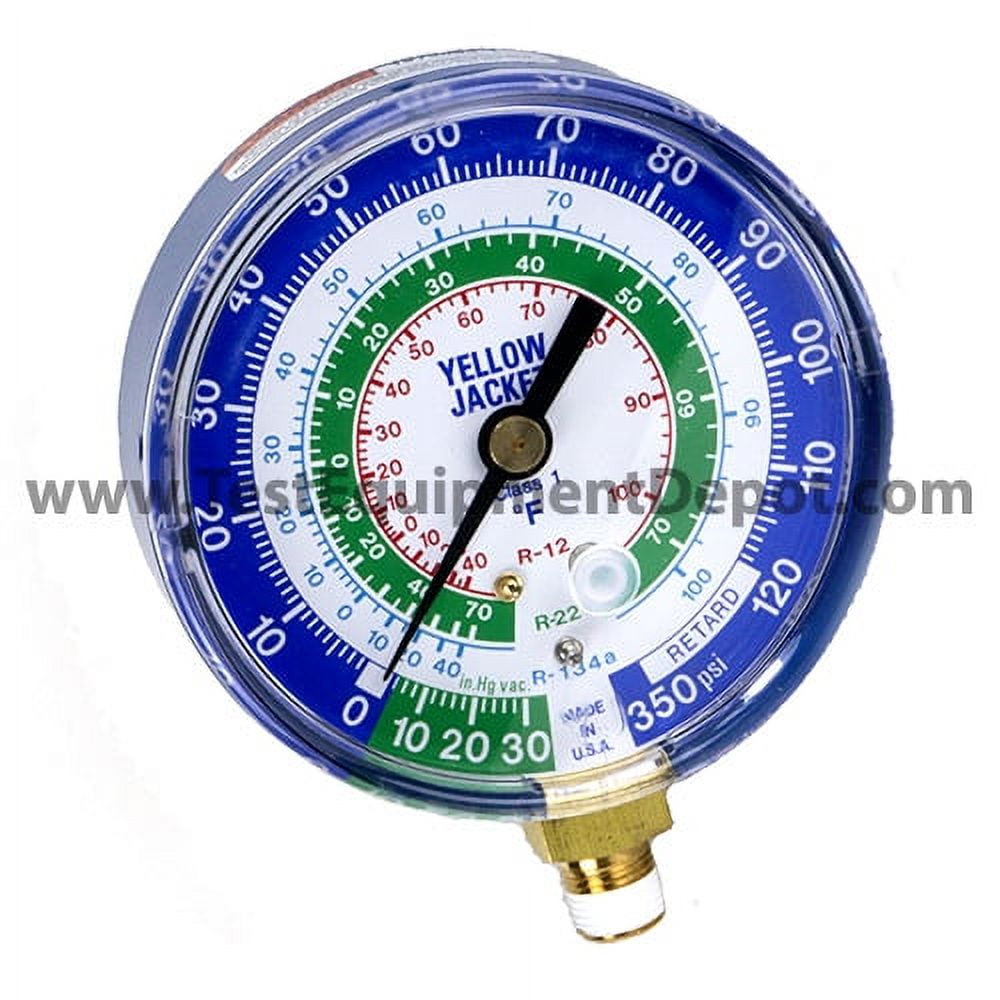 Yellow Jacket 49104 3-1/8", Blue Compound, 30"-0-120 Psi, R-12/22/134A ...