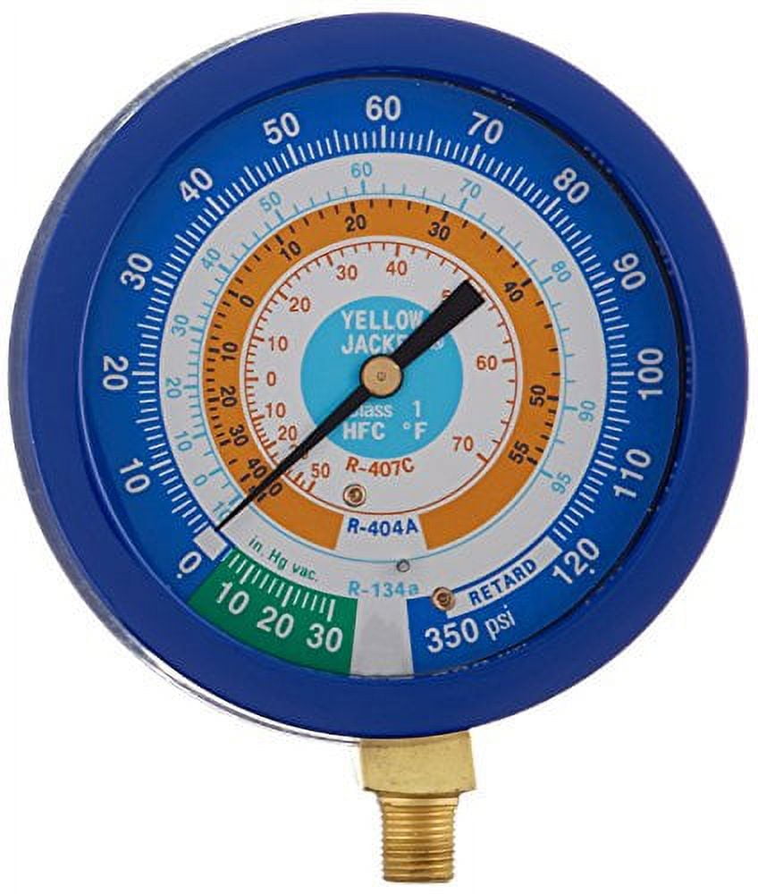Yellow Jacket 49518 3-1/2" Liquid-Filled Gauge (degrees F) Blue ...