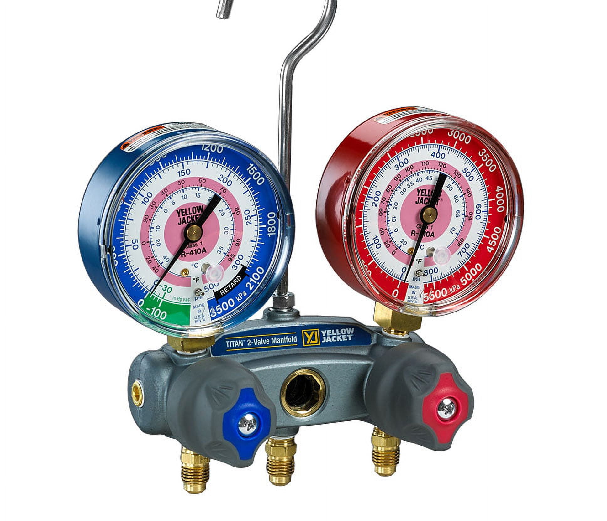 Yellow Jacket 49832 Manifold only, R/B Gauges, Psi, R-134A/404A/407C ...