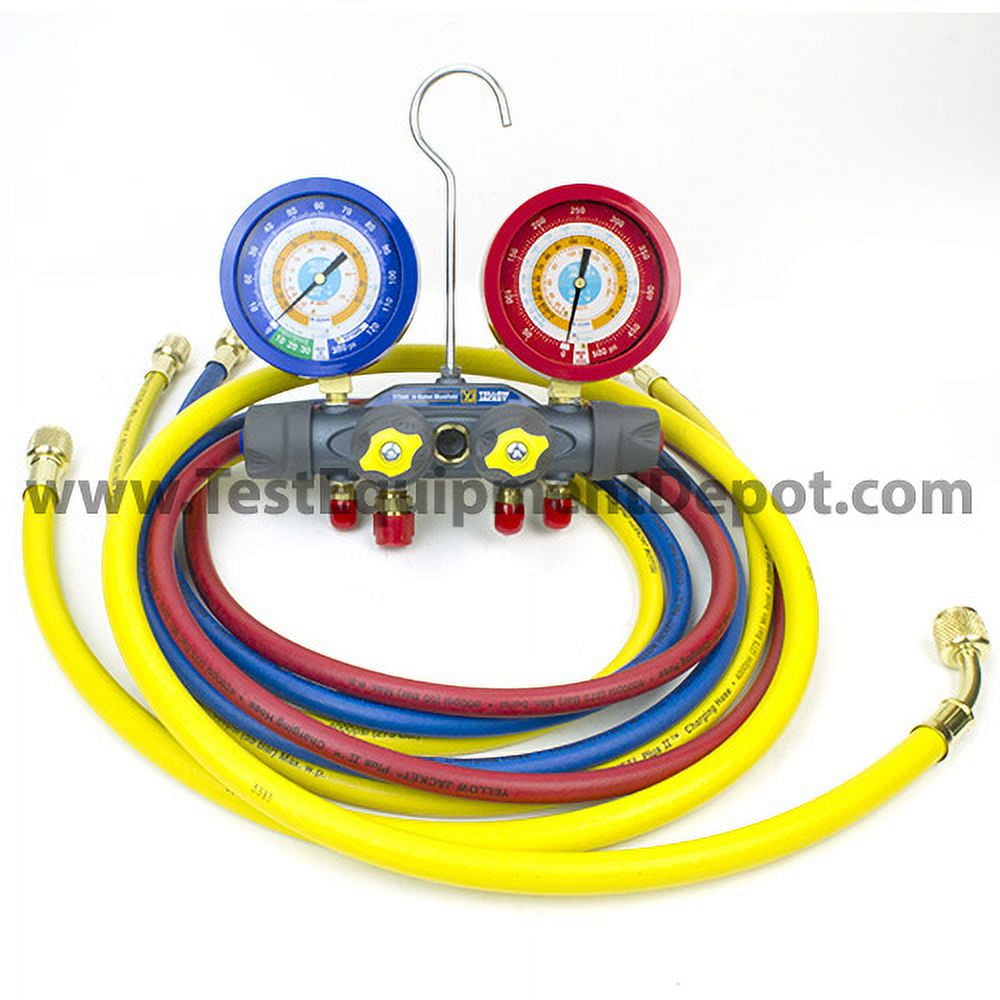 Yellow Jacket 49955 Titan 4-Valve Test & Charging Manifold, F/C, Psi, R ...