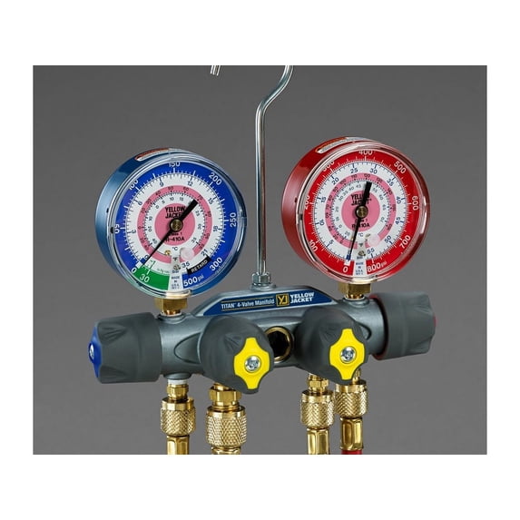 Yellow Jacket 49968 Titan 4 Valve Test & Charging Manifold, HVAC Tools ...