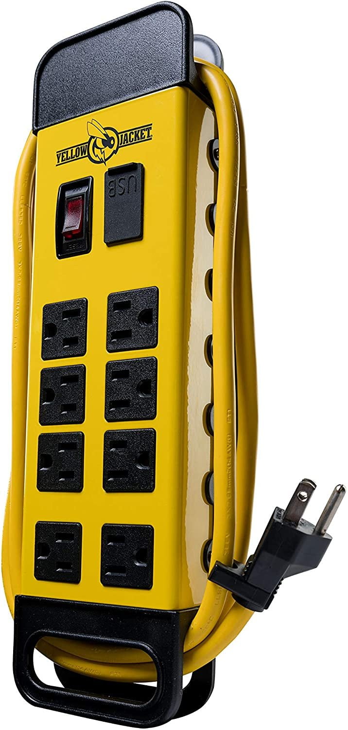 Yellow Jacket Power Block 5148 Modern - 8-Outlet Metal, 2 USB Ports, 6 ...
