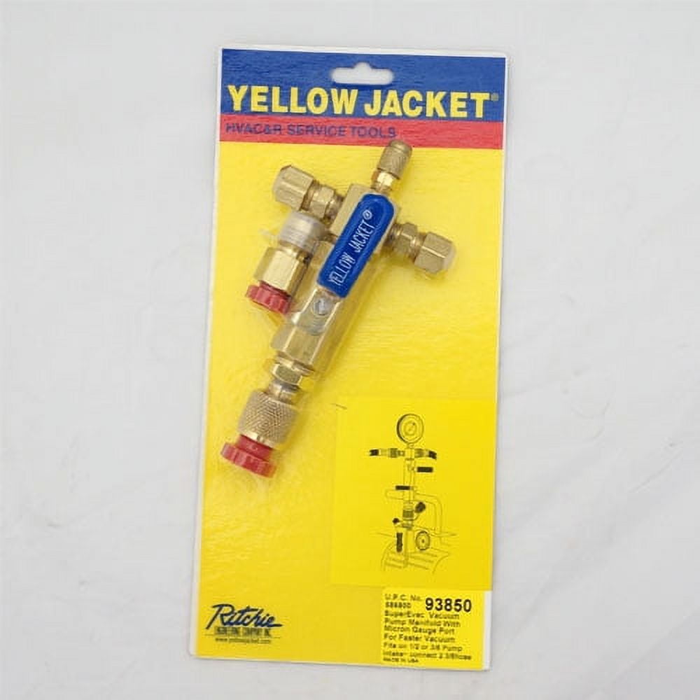 Yellow Jacket 93850 SuperEvac Manifold, 3/8" Female Flare Quick Coupler ...
