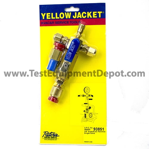 Yellow Jacket 93851 Single Valve w/ 1/4" Schrader Mount w/ 3/8" Female ...